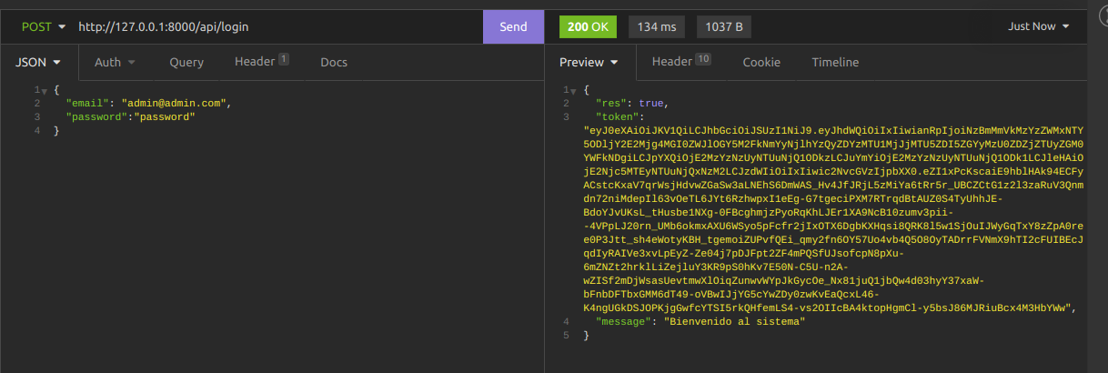 Login | API con Laravel 8